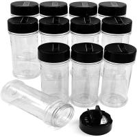 China Cylinder 280ml Clear Plastic Pet Spice Jar Customized Color for sale