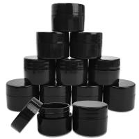 China 500ml Black Plastic Screw Cap Jars For Food Cosmetic Cream for sale