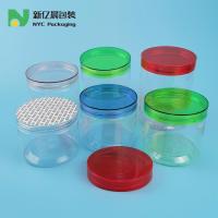 China 1460ml Food Grade Cookie Clear Plastic Jars White Lids for sale