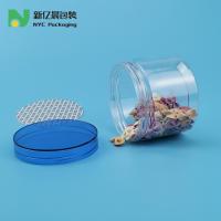 China 1460ml Food Grade Cookie Clear Plastic Jars White Lids for sale