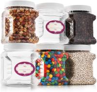 China Honey Round Wide Mouth Grip Plastic Food Jars 360ml With Screw Lid for sale