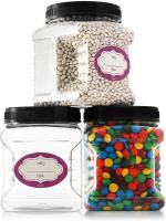 China Honey Round Wide Mouth Grip Plastic Food Jars 360ml With Screw Lid for sale