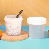 China OEM 200ml Plastic Food Jars Ice Cream Cup With Cap for sale