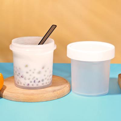 China OEM 200ml Plastic Food Jars Ice Cream Cup With Cap for sale