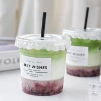 China FDA 24 Oz Plastic Cups With Lid For Yogurt Milk Tea PP Disposable Hard Coffee Beverage Cups for sale