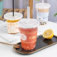 China FDA 24 Oz Plastic Cups With Lid For Yogurt Milk Tea PP Disposable Hard Coffee Beverage Cups for sale