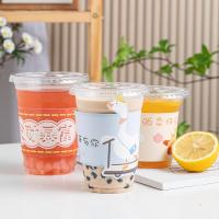 China FDA 24 Oz Plastic Cups With Lid For Yogurt Milk Tea PP Disposable Hard Coffee Beverage Cups for sale