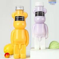 China Food Grade 500ml Plastic Beverage Jar Bear Shape For Juice Milk for sale