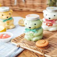 China Food Grade 500ml Plastic Beverage Jar Bear Shape For Juice Milk for sale