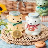China Food Grade 500ml Plastic Beverage Jar Bear Shape For Juice Milk for sale