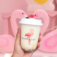 China U Shape 16oz Plastic Bubble Tea Cups Single Wall 70mm Diameter for sale