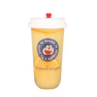 China 360ml Cold Drink Cup With Lid U Shape Plastic Disposable Cups for sale