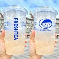 China 360ml Cold Drink Cup With Lid U Shape Plastic Disposable Cups for sale