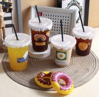 China Eco - Friendly 16oz Disposable Bubble Tea Cups Clear Plastic Cups for sale