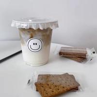 China 500ml PP Disposable Bubble Tea Cups With Straw Frosted Plastic Drink Cups for sale