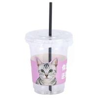 China 500ml PP Disposable Bubble Tea Cups With Straw Frosted Plastic Drink Cups for sale