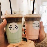 China 500ml PP Disposable Bubble Tea Cups With Straw Frosted Plastic Drink Cups for sale