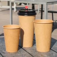 China ODM 600ml Paper Boba tea Cups Disposable Hot Beverage Cup for sale