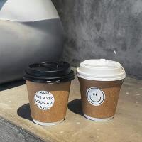 China Brown Color 16oz 22oz Disposable Paper Coffee Cups With Lid for sale