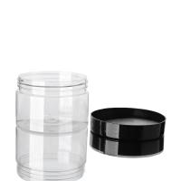 China 250ml Black PET Cream Jar Hair Product Body Scrub Packaging Bottles for sale