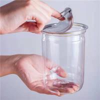 China Hot Stamping 200ml Plastic Food Jar 500ml Honey Containers With Lids for sale