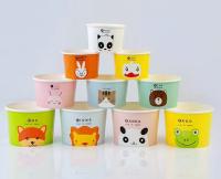 China Biodegradable 280ml Ice Cream Paper Cup With Plastic Lids Logo Printing for sale