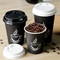 China Non Spill 12oz Disposable Paper Coffee Cups With Lids Logo for sale