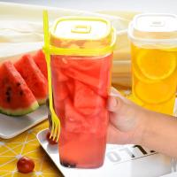 China Frosted 32oz Disposable Bubble Tea Cups With Lids Square Hard Plastic Cups for sale