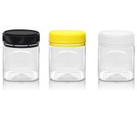China Custom Printing 400ml Plastic Food Jars square Shape Honey Packaging PET Bottle Recycling for sale