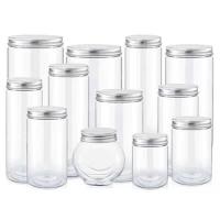 China Transparent Aluminium Lid Frosted Plastic Bottles 500g for sale