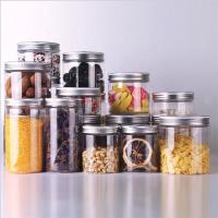 China Honey 750ml Clear Round Plastic Jar With Gold Screw Lid for sale