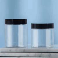 China 500ml Recycled Clear Plastic Cosmetic Jar For Body Scrub for sale