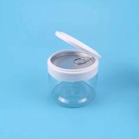 China Flip Top Cap Cashew Nuts Plastic Container Jar 310ml 120g Airtight Clear Candy Cans With Ring Pull Top Lid for sale