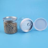 China Flip Top Cap Cashew Nuts Plastic Container Jar 310ml 120g Airtight Clear Candy Cans With Ring Pull Top Lid for sale