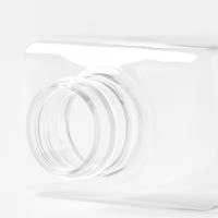 China 58mm Disposable Juice Containers 12oz 16oz Flat Square Cold Drinking Bottle With Aluminum Top for sale