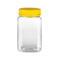 China BPA Free 320ml Plastic Food Jars Airless Square Honey Bottle With Lid for sale