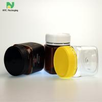 China BPA Free 320ml Plastic Food Jars Airless Square Honey Bottle With Lid for sale