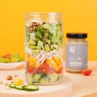 China BPA Free Empty Salad Jar Plastic 8oz 12oz 16oz Cylinder Shape for sale