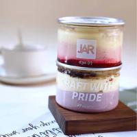 China Food Grade PET Transparent Ice Cream Jars 8Oz Plastic Mini Cake Jar With Lid for sale