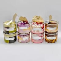 China Food Grade PET Transparent Ice Cream Jars 8Oz Plastic Mini Cake Jar With Lid for sale