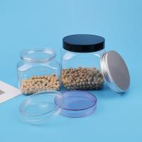 China Clear 211# Screw Lid Pet Cookie Jar Square Shape Plastic Food Containers 380ml for sale