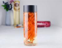 China 350ml 500ml Voss Style Plastic Juice Bottle With Colored Screw Lid for sale