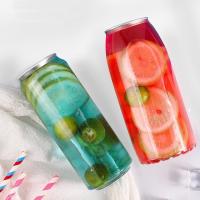 China 210ml 350ml 500ml Clear Plastic Beer Cans / Juice Cans Custom for sale