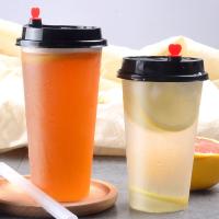 China PET Boba Cups And Lids 32 Oz Plastic Cups With Lids Sample Freely for sale