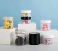 China Factory Plastic Matte Black Cosmetic Jar With Lids 50ml 100ml 150ml for sale