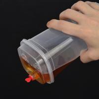 China Square Disposable Plastic Cups With Lids 22oz Bubble Tea Cup Custom Logo for sale