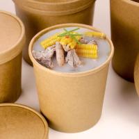 China Food Grade Paper Soup Container With Lid Soup Bowl Soup Packaging for sale