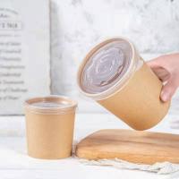 China Food Grade Paper Soup Container With Lid Soup Bowl Soup Packaging for sale