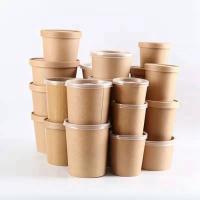 China Food Grade Paper Soup Container With Lid Soup Bowl Soup Packaging for sale