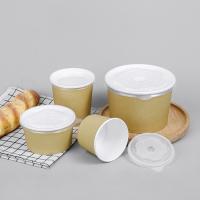 China 100% Eco Friendly Take Out Kraft Paper To Go Soup Bowls With Lid for sale